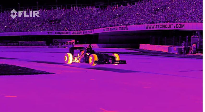 F1 RAcing Car Tyre Burning through Infrared Camera ! | Reckon Talk